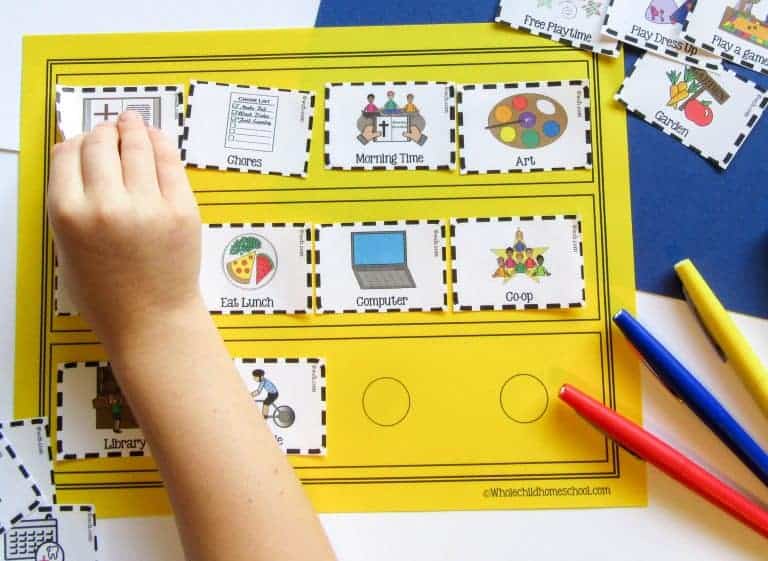 Printable Daily Homeschool Visual Schedule + Cards