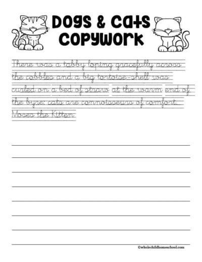 Dogs Cats Unit Study: Just the Printables