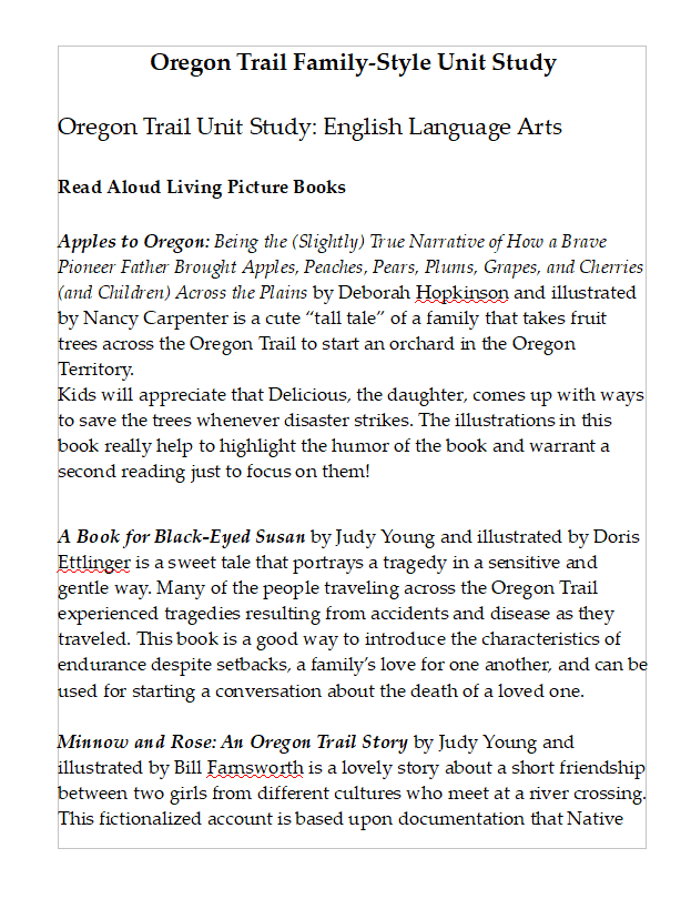 Oregon Trail Unit Study Bundle