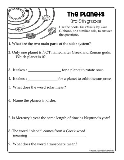 Planets and Outer Space Unit Study Bundle for Family Schooling