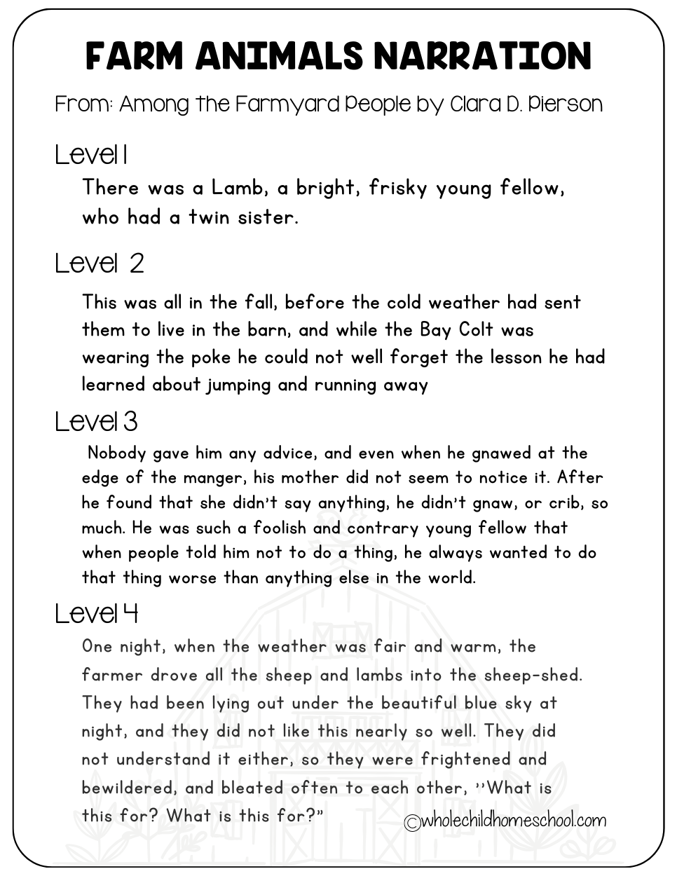 Farm Animals Unit Study Printables Sampler